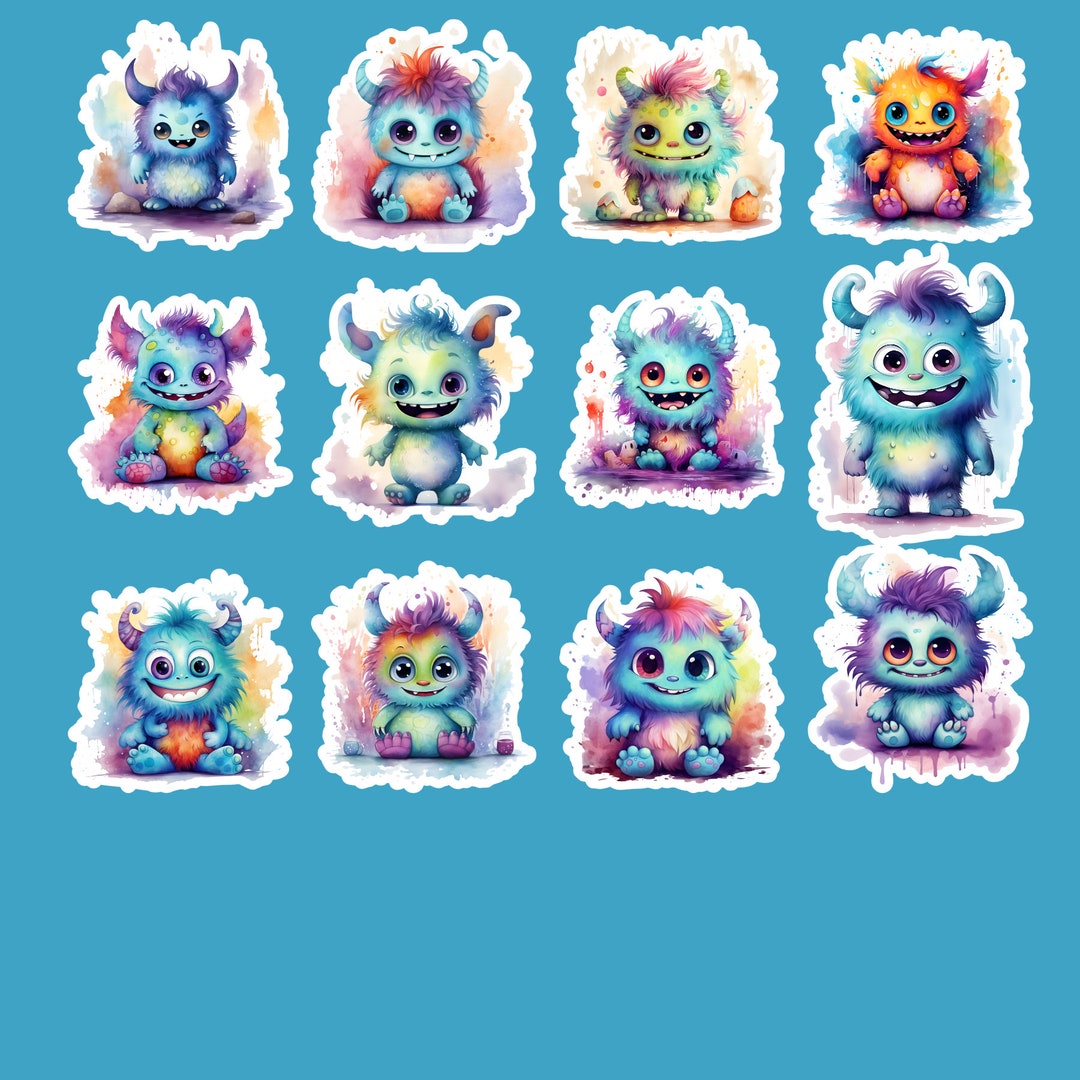 Cute Monster Stickers, Monsters, Birthday Gift, Stickers - Etsy