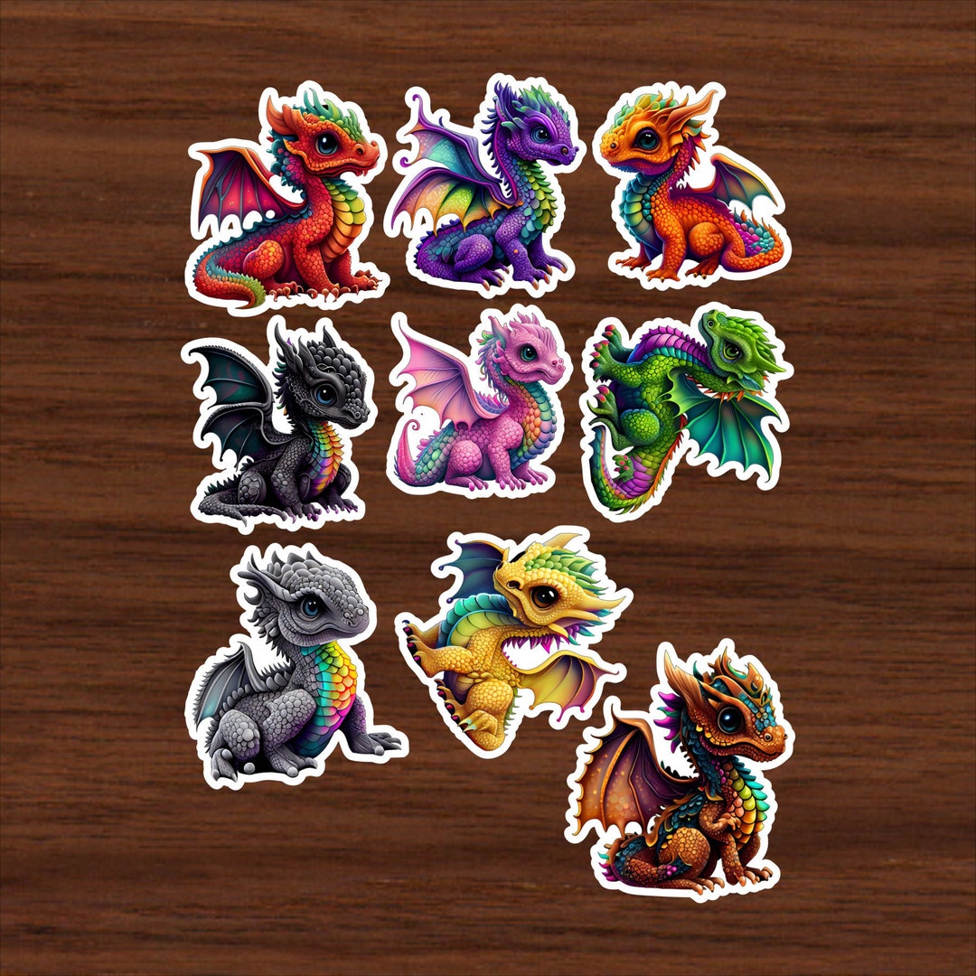 Baby Dragon Stickers, Dragons, Gifts - Etsy