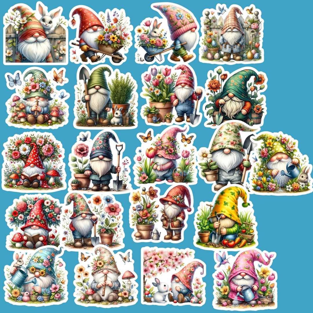 Cute Garden Gnome Stickers - Etsy