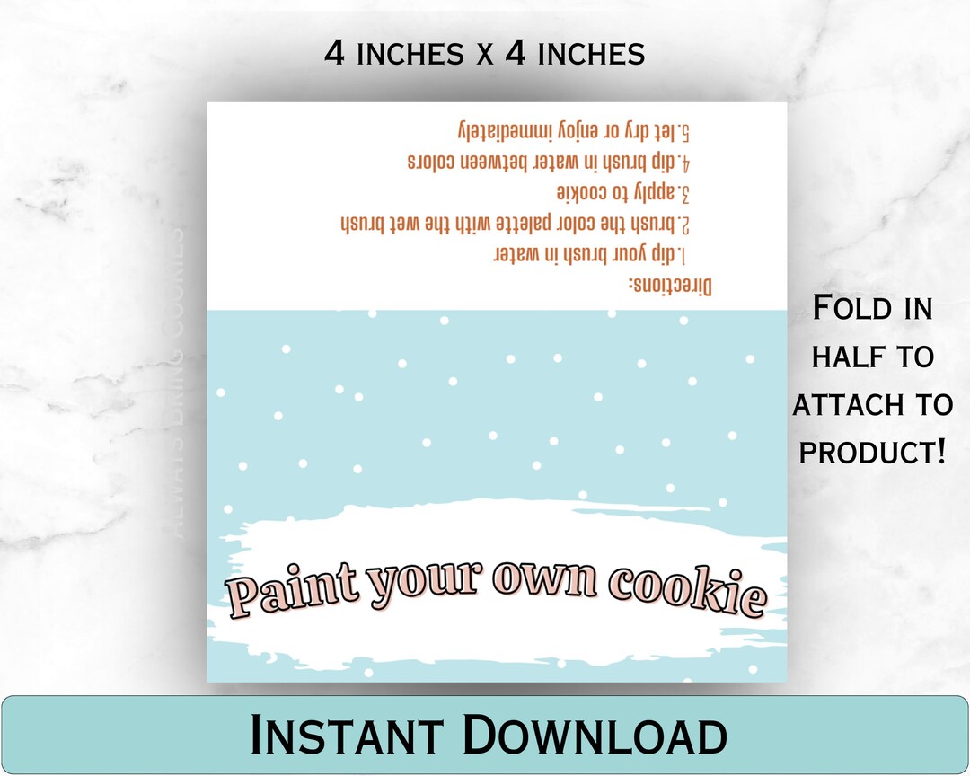 Paint Your Own Cookie Cute Bag Topper 4x4, Instant Download, Printable ...