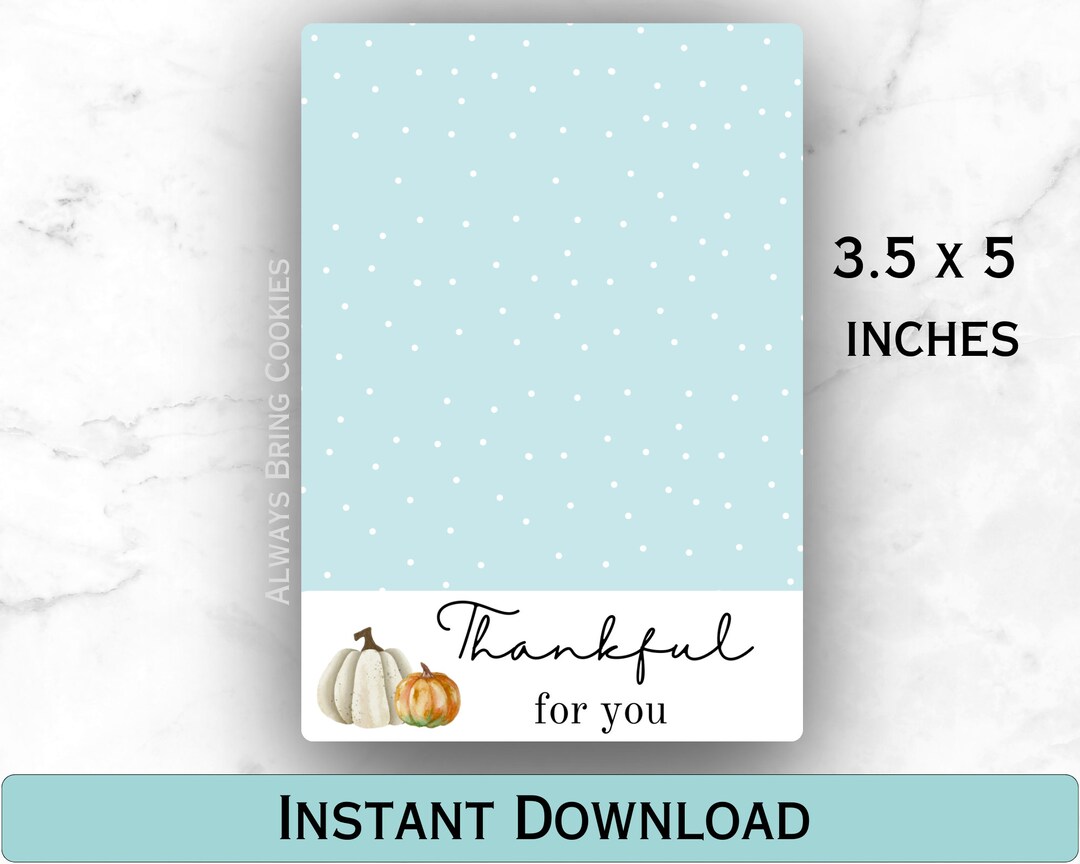 Thankful Cute Printable Cookie Card, Instant Download - Etsy UK