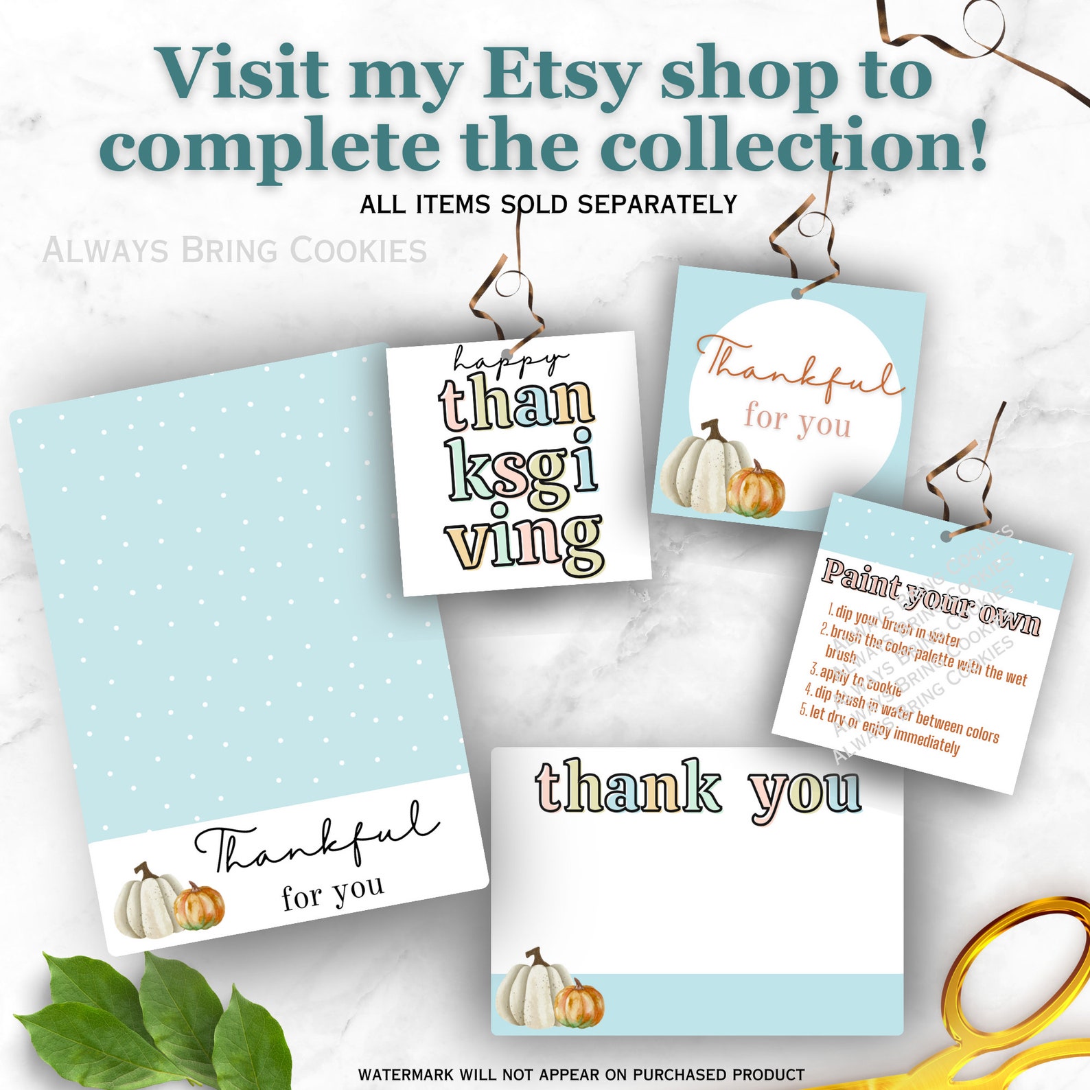 Thankful Cute Printable Cookie Card Instant Download - Etsy
