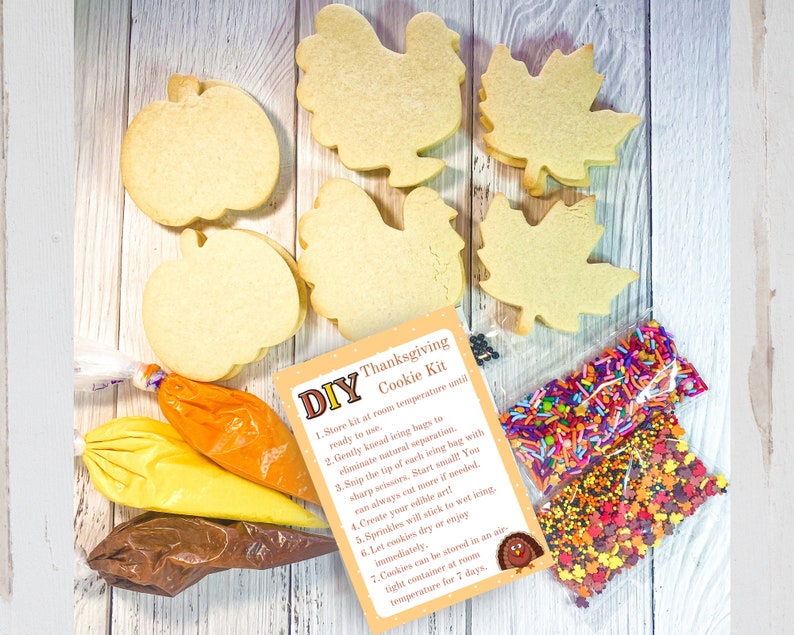 Thanksgiving Do It Yourself Cookie Kit Printable Directions, Instant ...