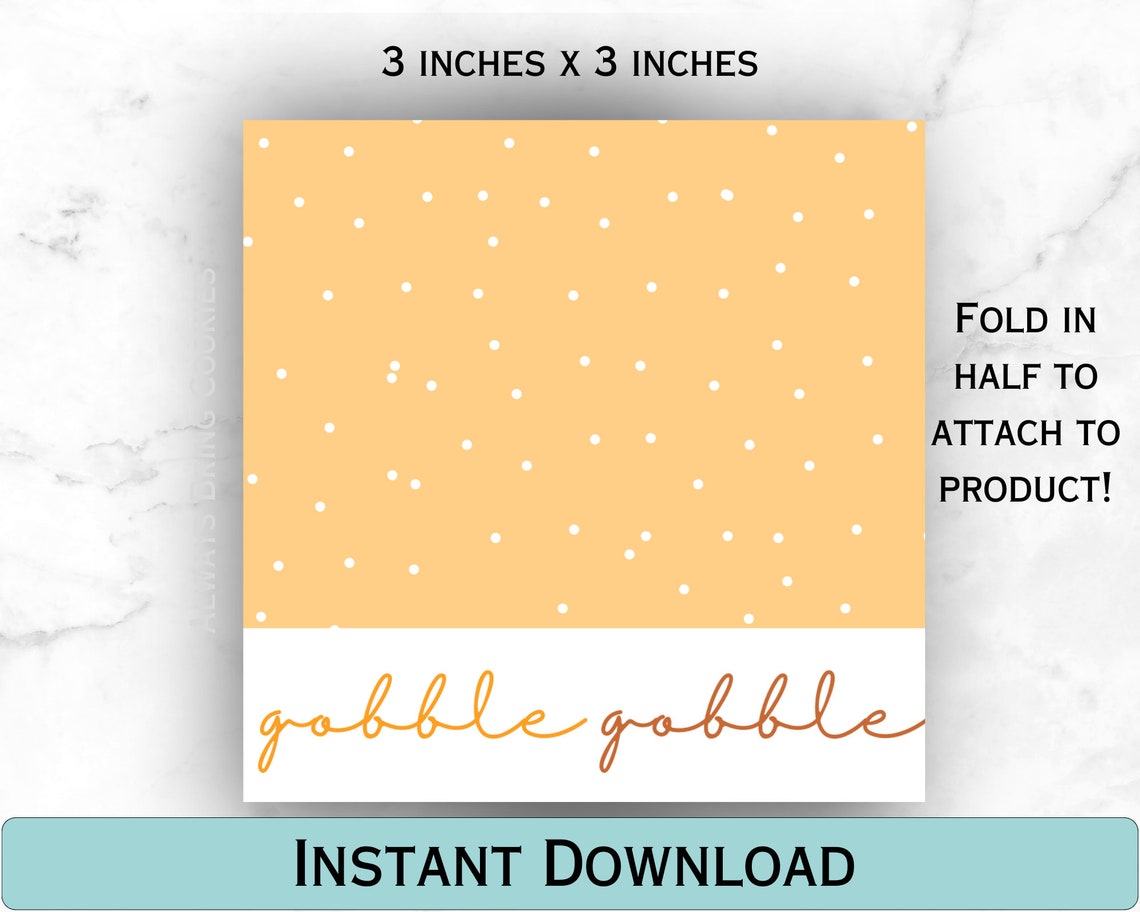 Thanksgiving Cute Printable Bag Topper 3x3 Instant Download - Etsy