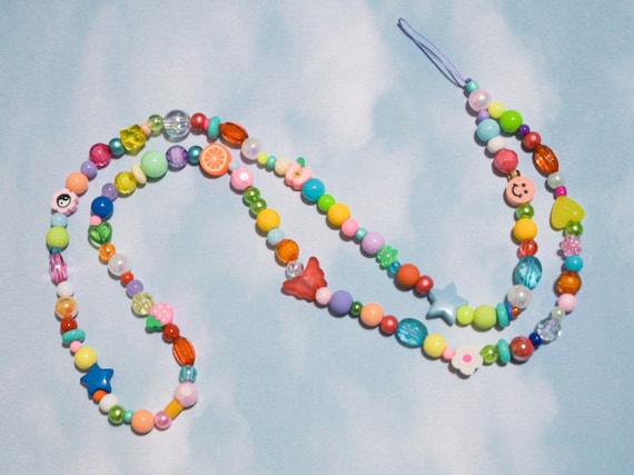 Long Aesthetic Beaded Phone Straps Cute Phone Charms - Etsy