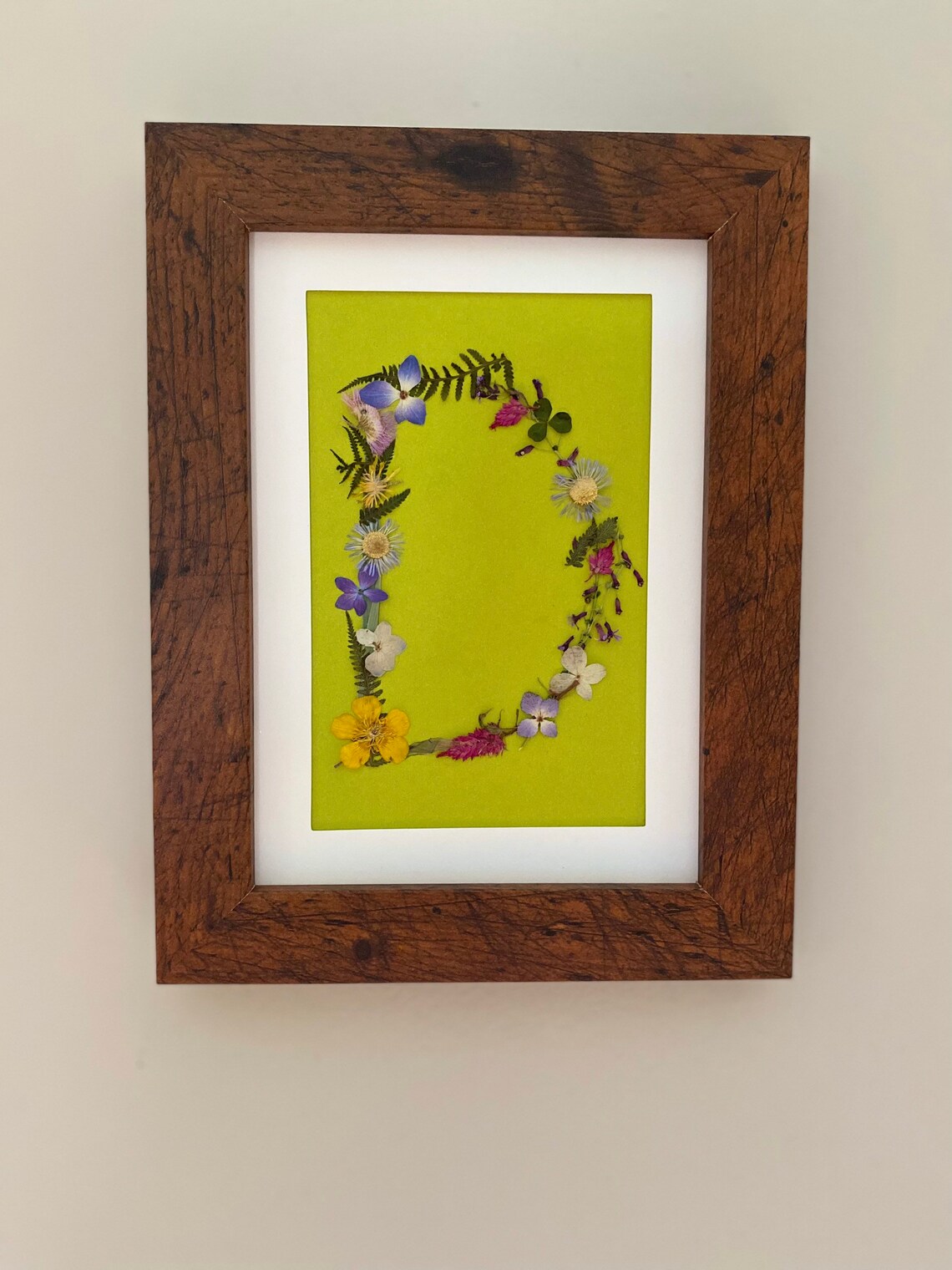 Custom: Initial/letter- Real Pressed Flower Art - Etsy
