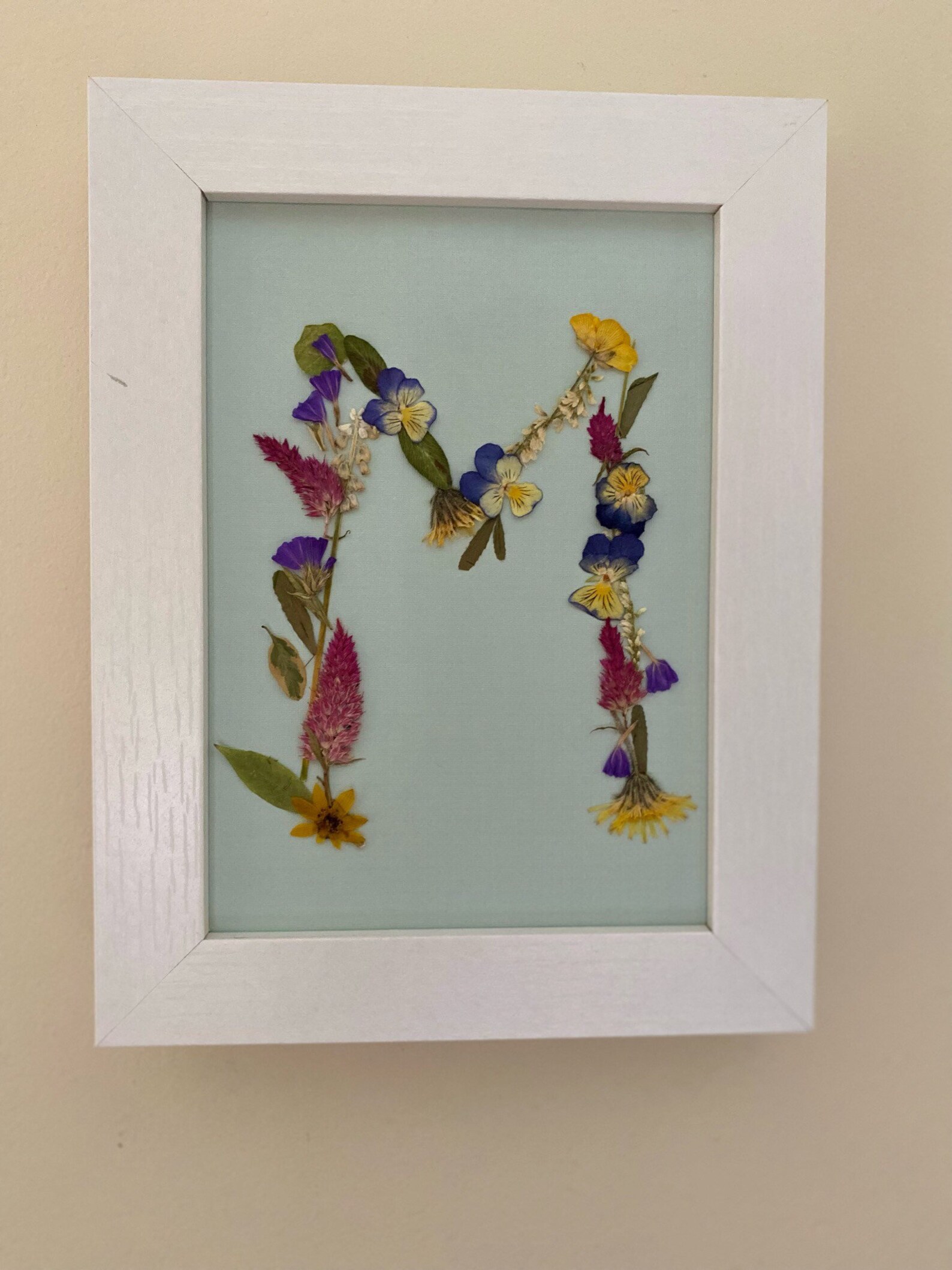 Custom: Initial/letter- Real Pressed Flower Art - Etsy