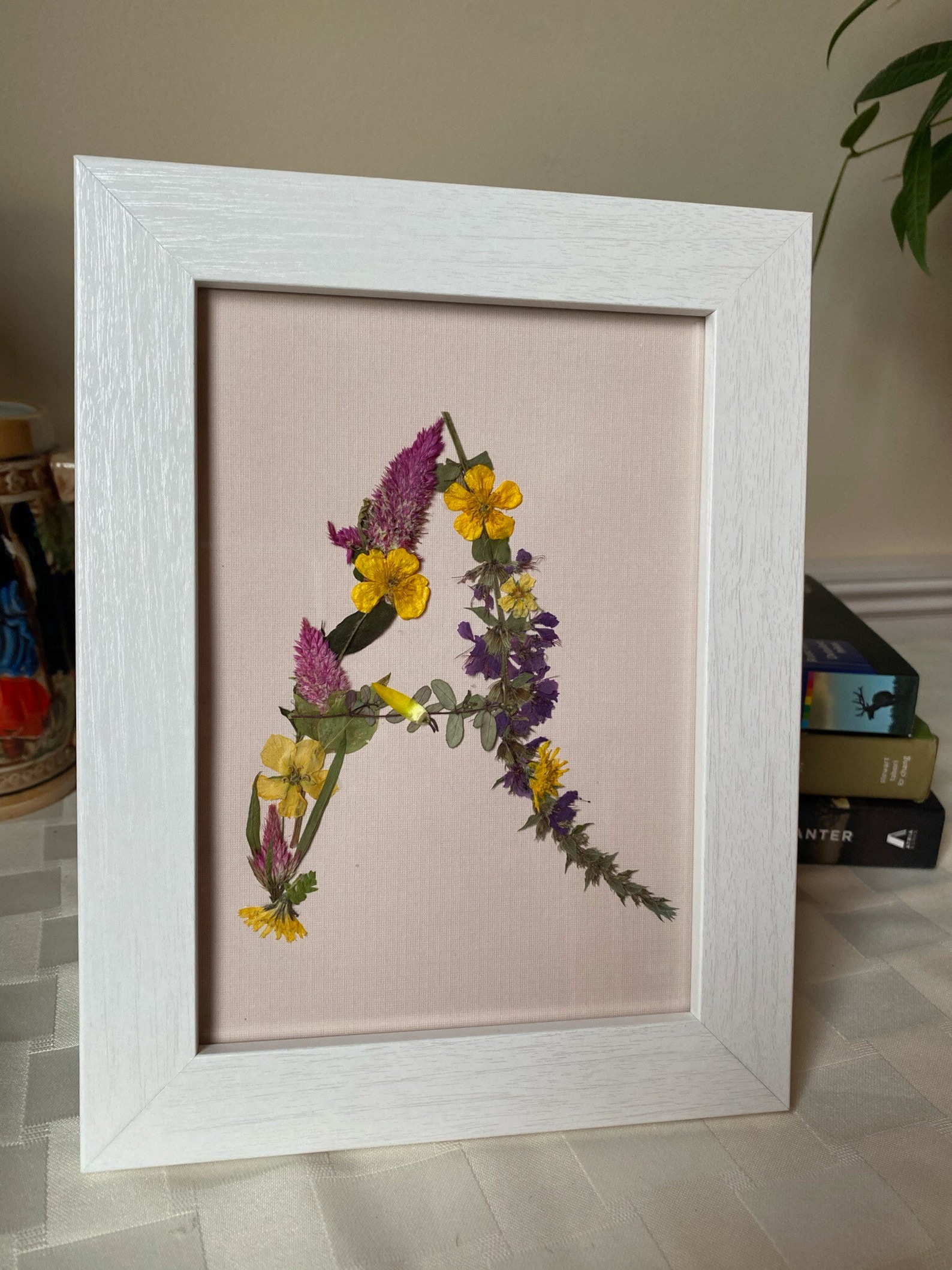 Custom: Initial/letter- Real Pressed Flower Art - Etsy