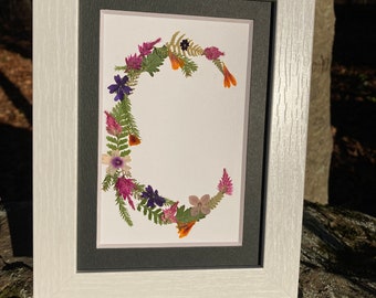 Pressed Flower Initial Art - Etsy