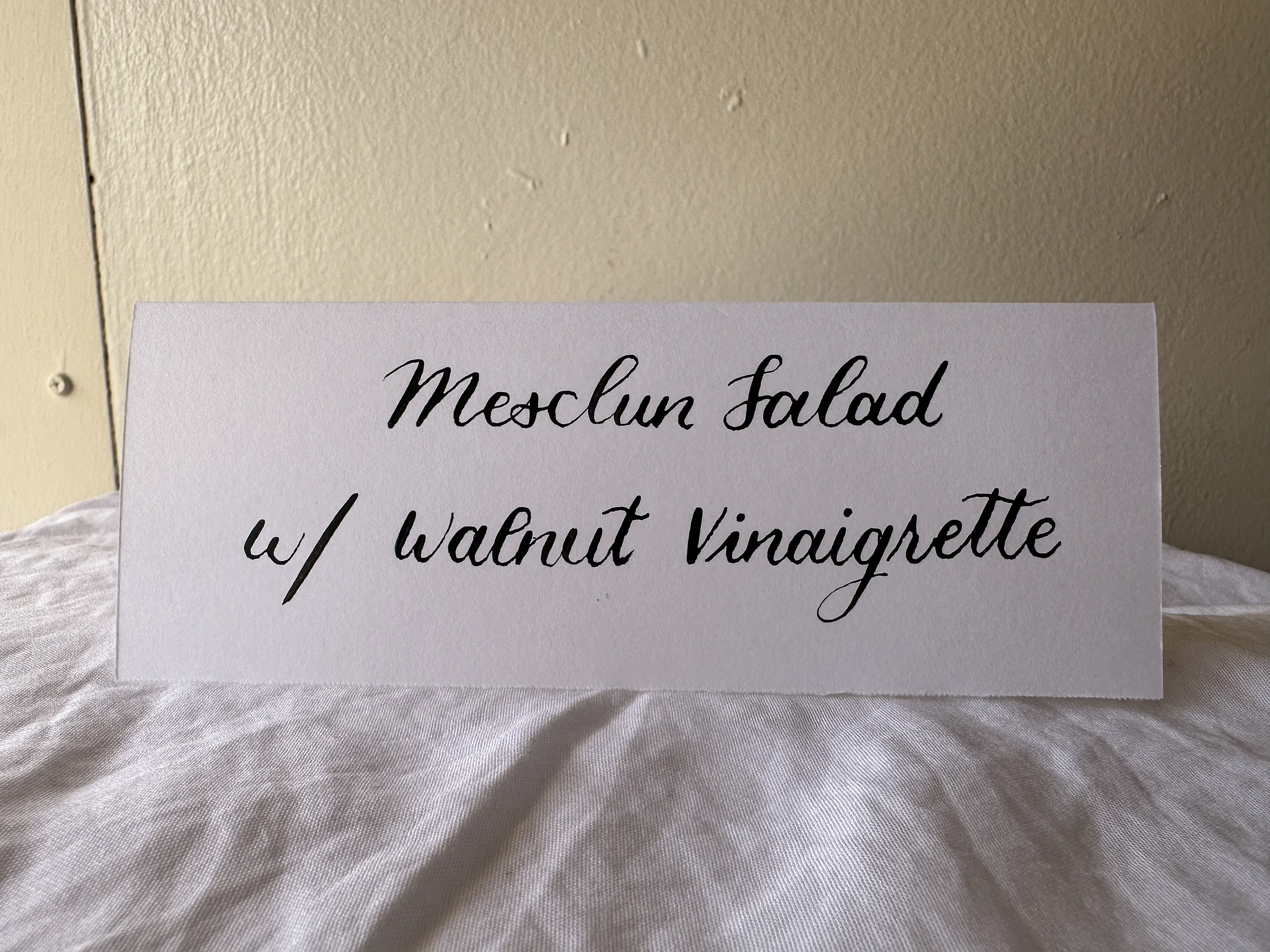 Handwritten Calligraphy Food Place Card for Dinners, Events, Weddings ...
