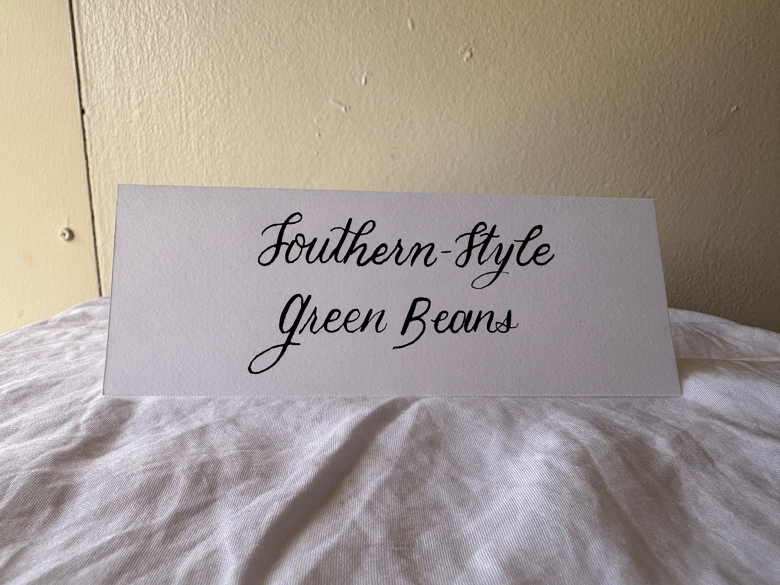 Handwritten Calligraphy Food Place Card for Dinners, Events, Weddings ...