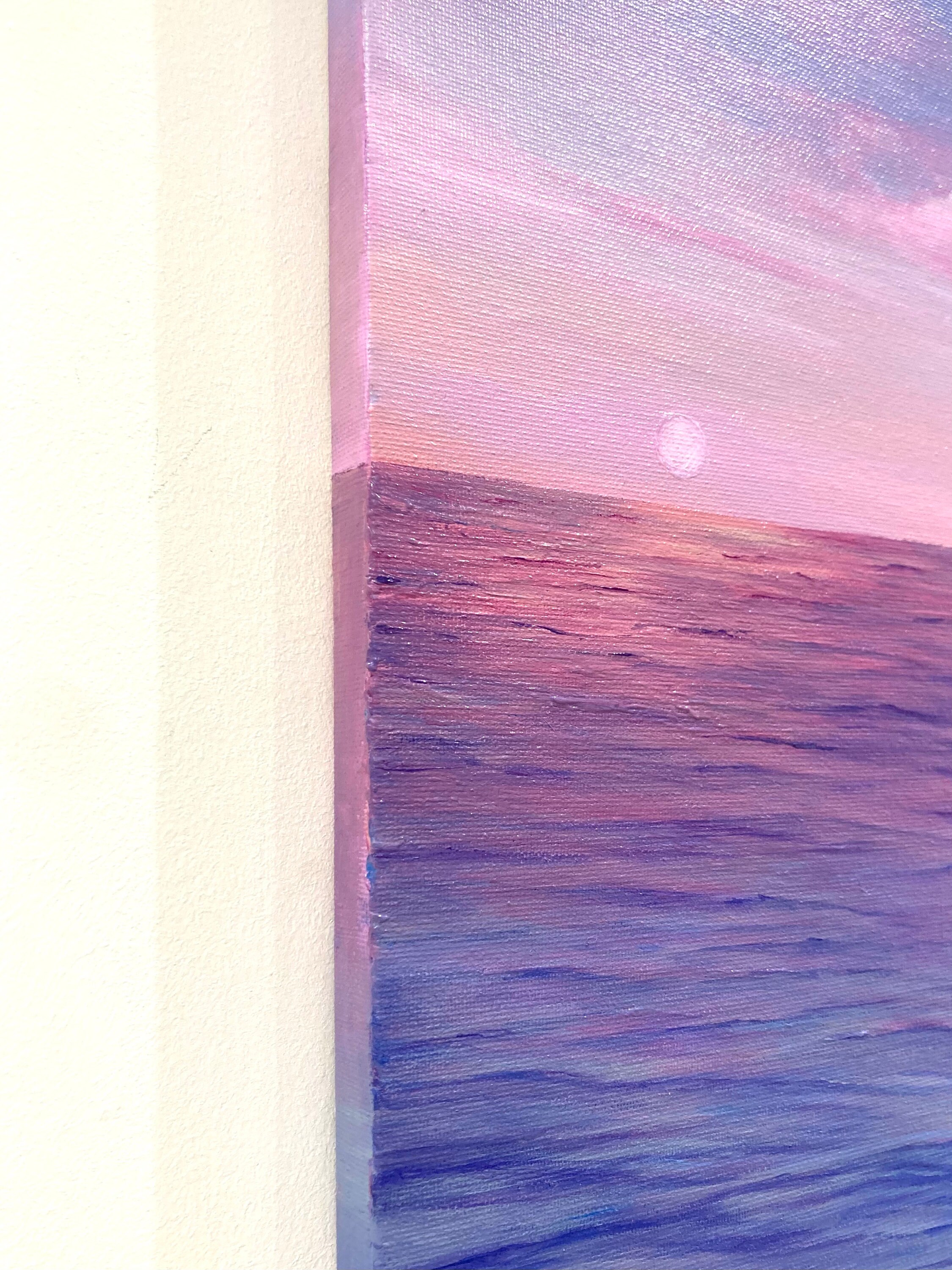 Pink Sunset Sea Painting 40x30cm - Etsy