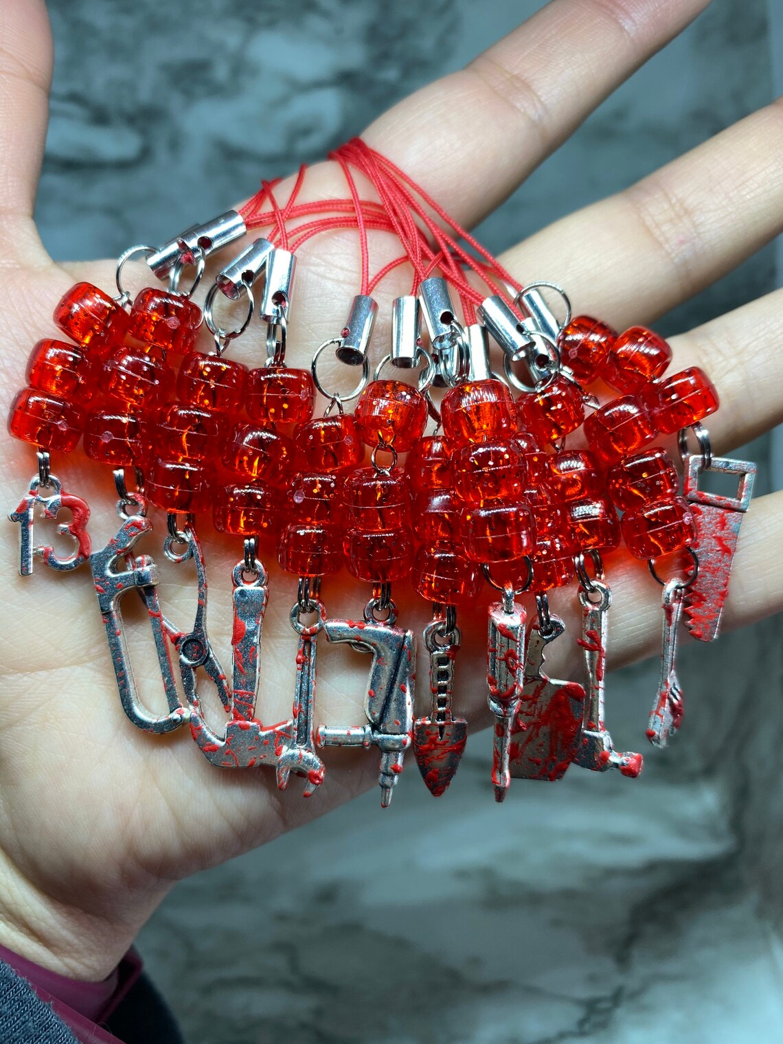 Serial Killer Weapon Phone Charms Blood Splatter True - Etsy