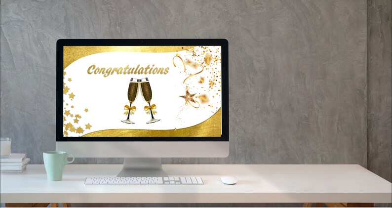 Gold Party Powerpoint Template - Etsy
