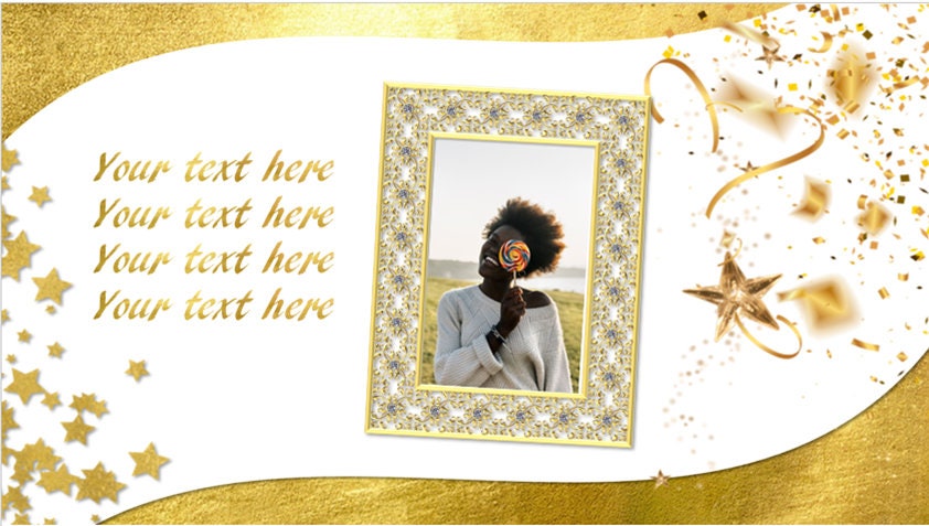 Gold Party Powerpoint Template - Etsy