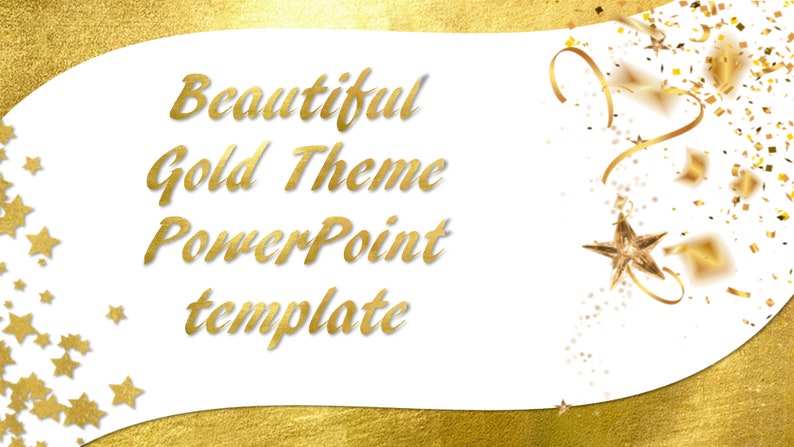 Gold Party Powerpoint Template - Etsy