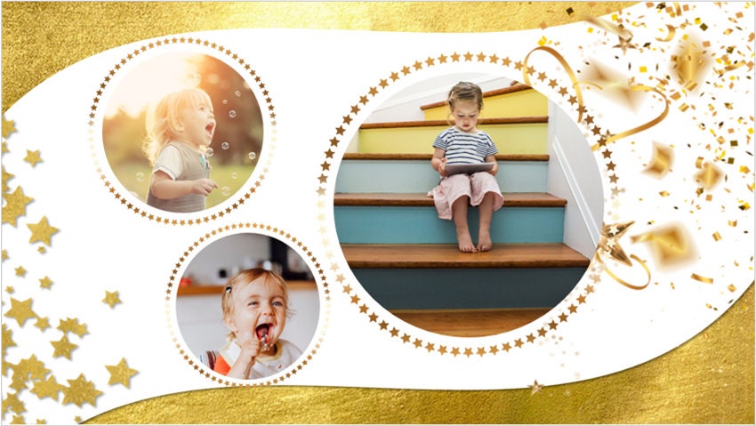 Gold Party Powerpoint Template - Etsy