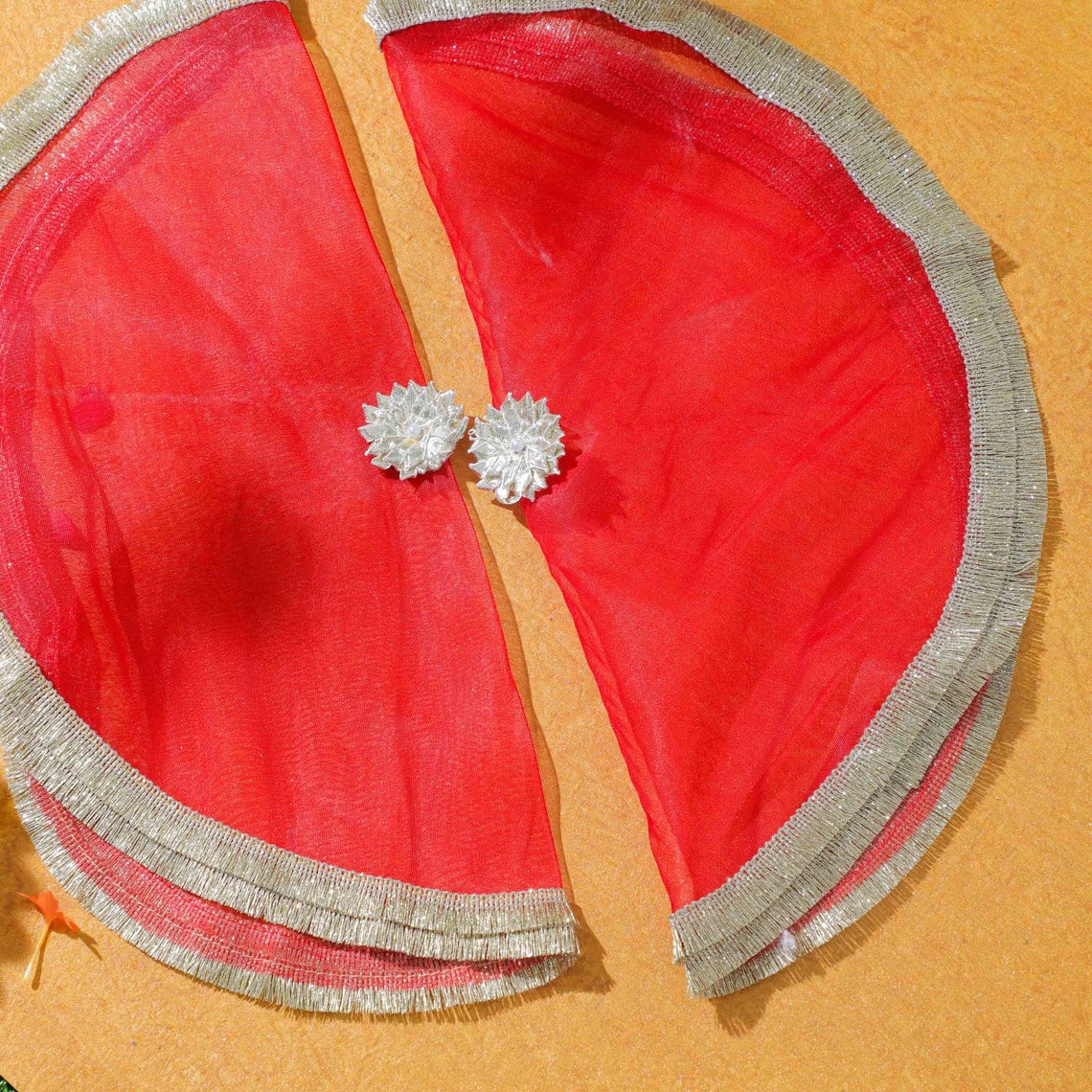 Organza Pooja Thali Cover, Handmade Aarti Thali Covers, Coconut Cover ...