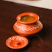 Indian Ceramic Serving Bowl With Lid, Muggu Printed Serveware, Earthen ...