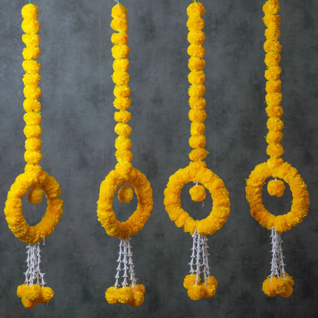 Marigold Garland, Indian Wedding Decor, Indian Garland, Pooja Backdrop ...