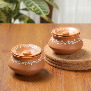 Ceramic Muggu Serving Bowl, Handi, Achaar Jaadi Bharni, Small Ceramic ...