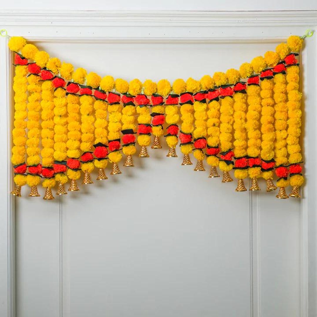 3ft Marigold Toran, Door Toran, Toran Door Hanging, Thoran, Indian ...