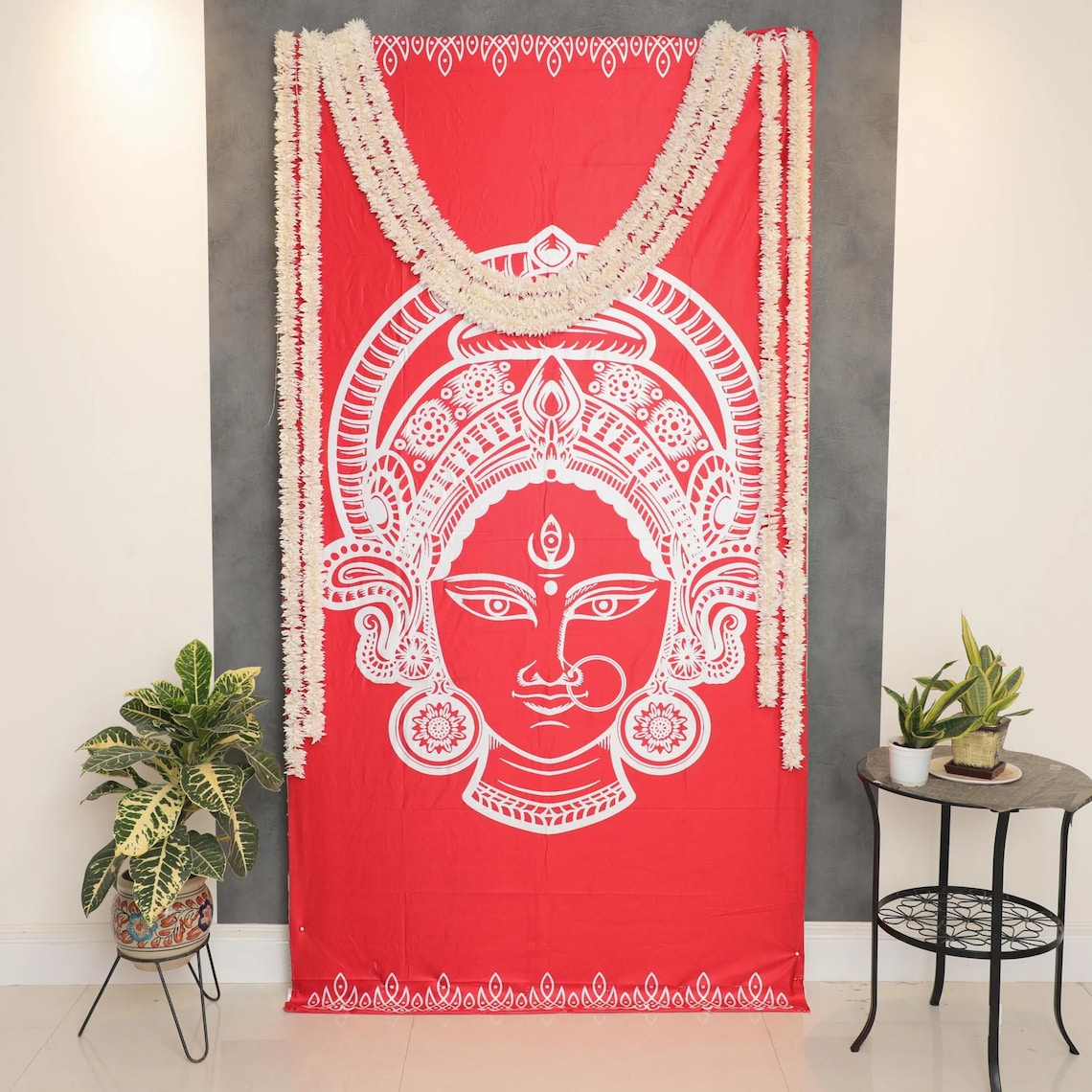 Durga Backdrop Cloth Indian Pooja Decoration Durga Puja - Etsy