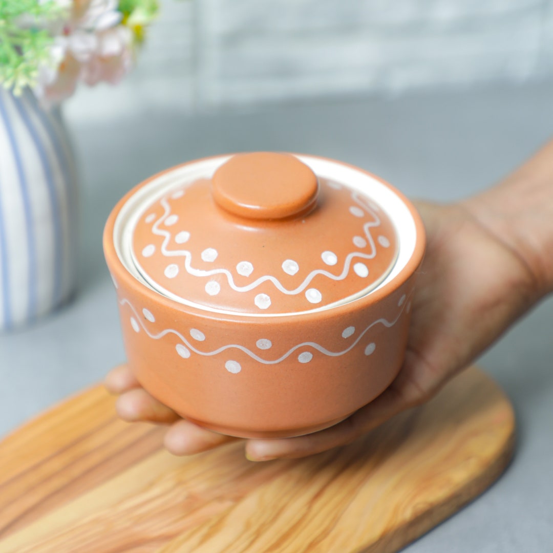 Indian Ceramic Bowl With Lids, Curd Pot, Ceramic Serving Pot ...