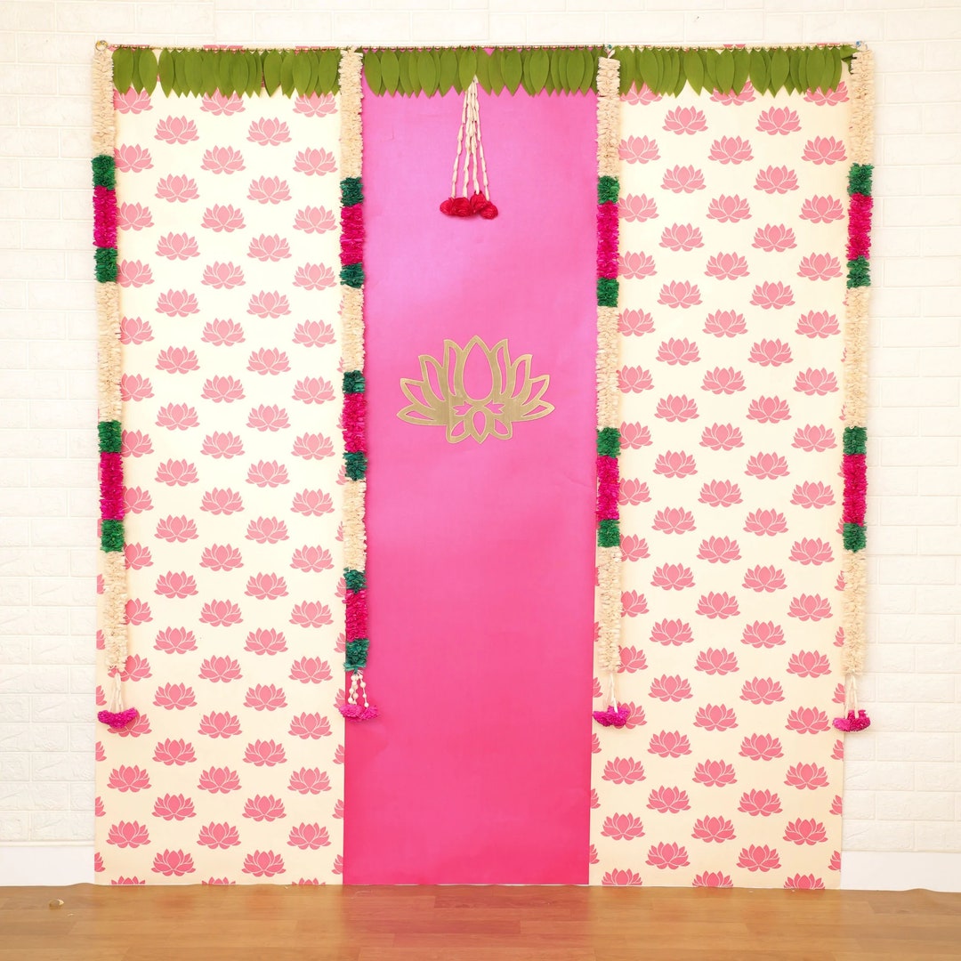 Indian Pooja Backdrop, Lotus Backdrop, Varalakshmi Vratam Backdrop ...