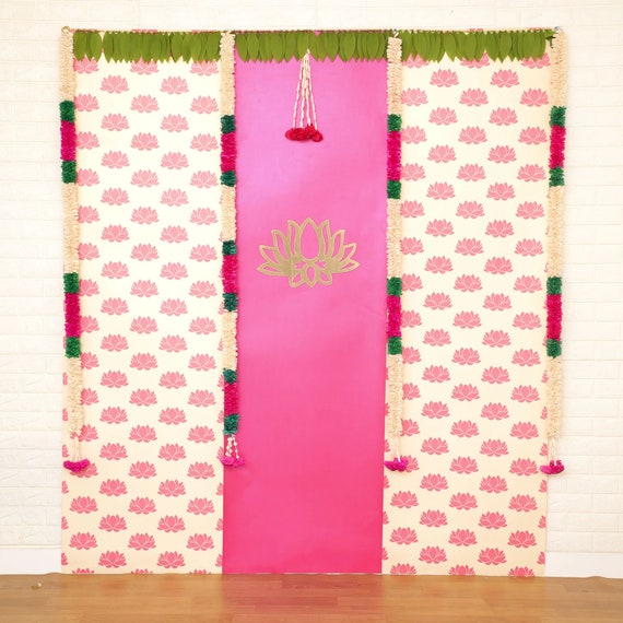 Indian Christmas 6ftx7ft Floral Indian Pooja Decoration Backdrop Kit ...