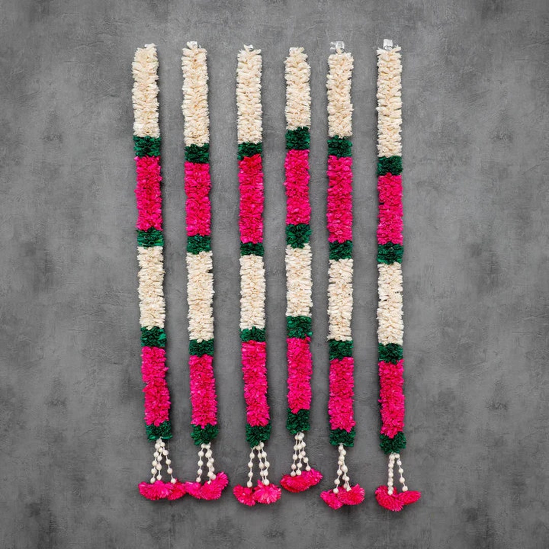 Indian Garland for Pooja Backdrop Decoration, Lily Garlands, Sola Wood ...