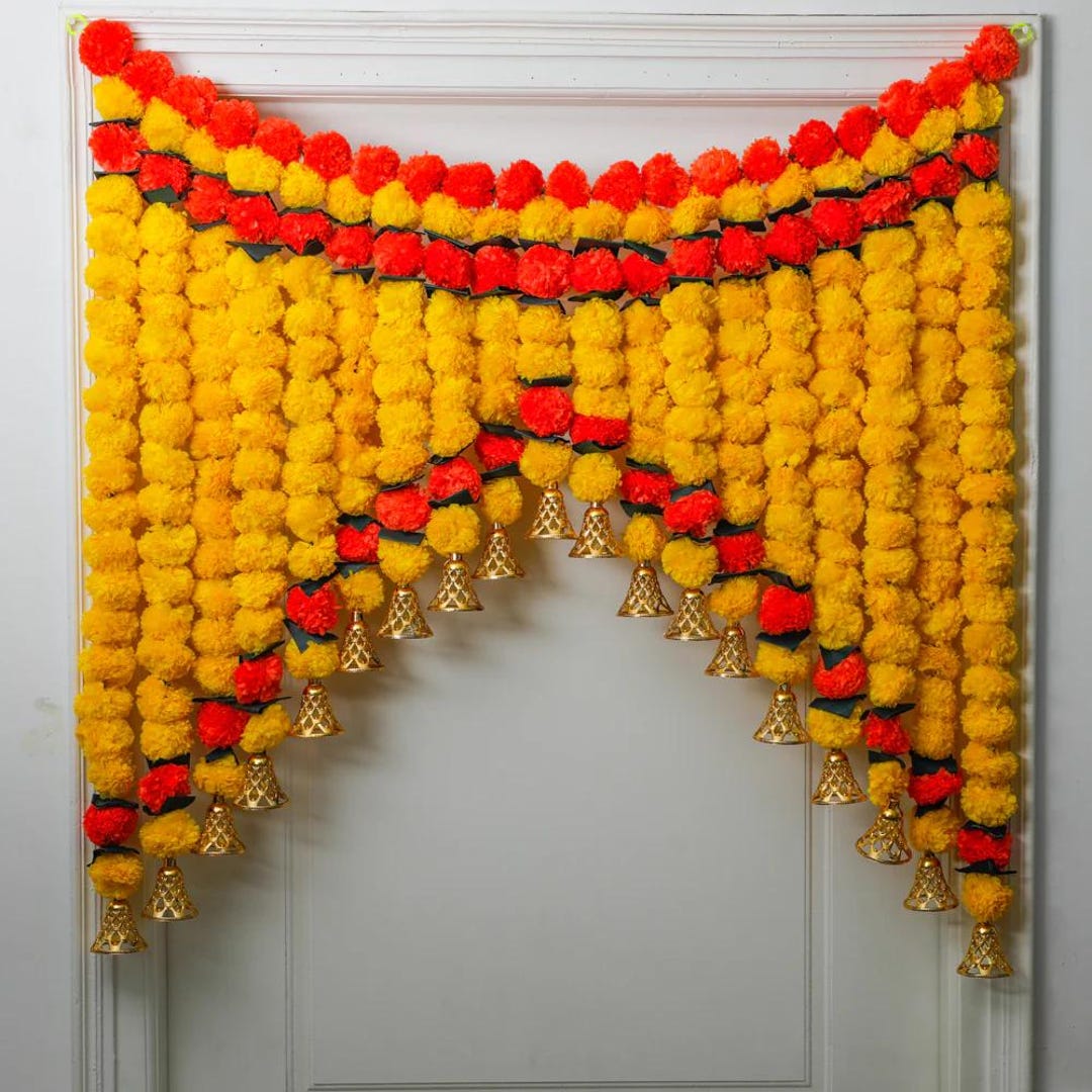 Marigold Toran, Door Toran, Toran Door Hanging, Thoran, Indian Toran ...