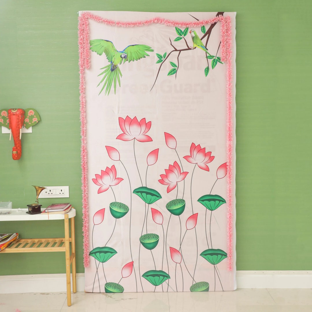 Lotus Backdrop Cloth, Pooja Backdrop Decor, Indian Backdrop ...