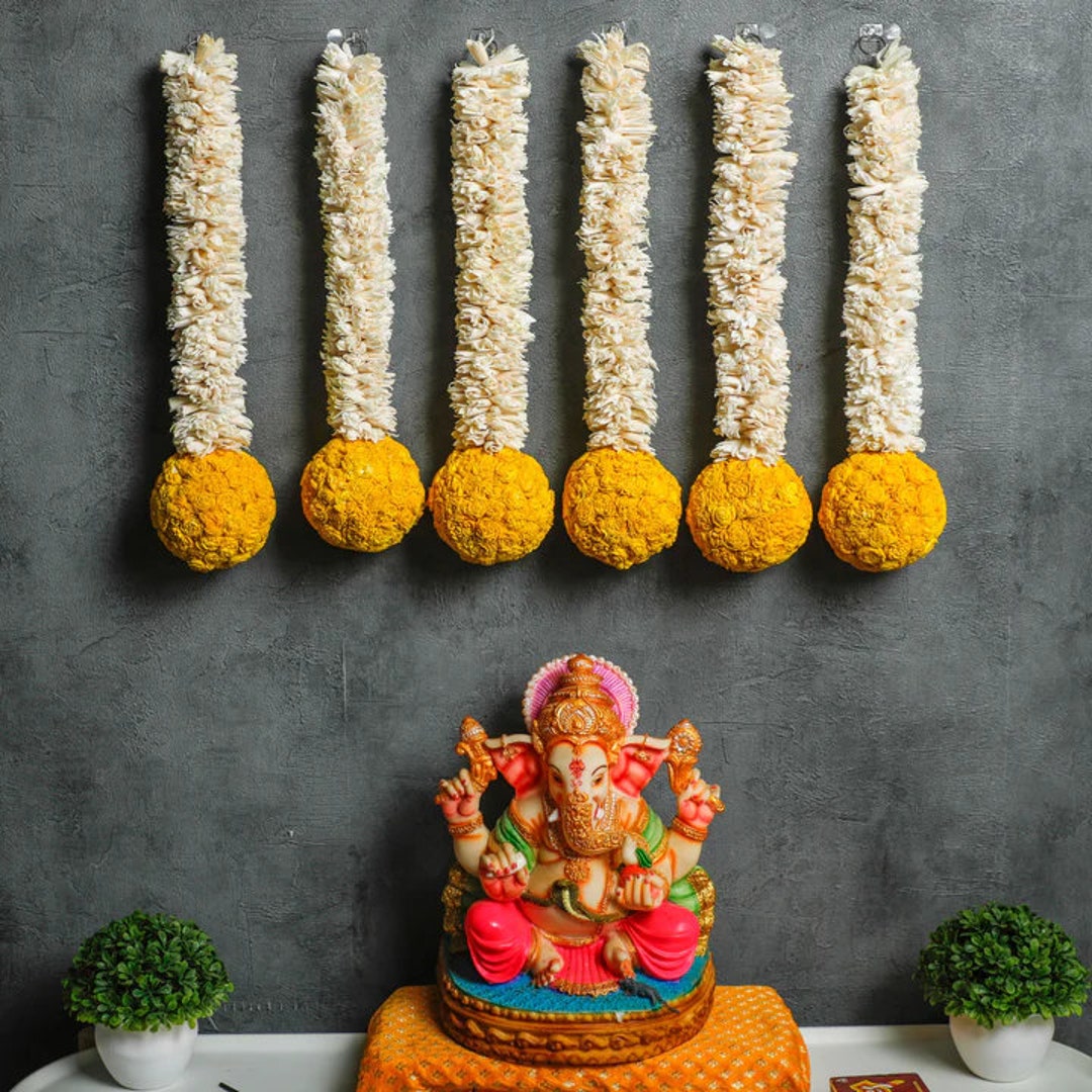 Sola Wood Garland, Artificial Indian Garland, Pooja Backdrop, Haldi ...