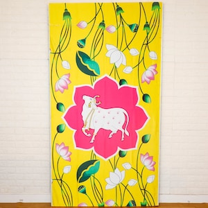 Cow Pichwai Backdrop Cloth, Pooja Backdrop, Indian Backdrop, Indian ...