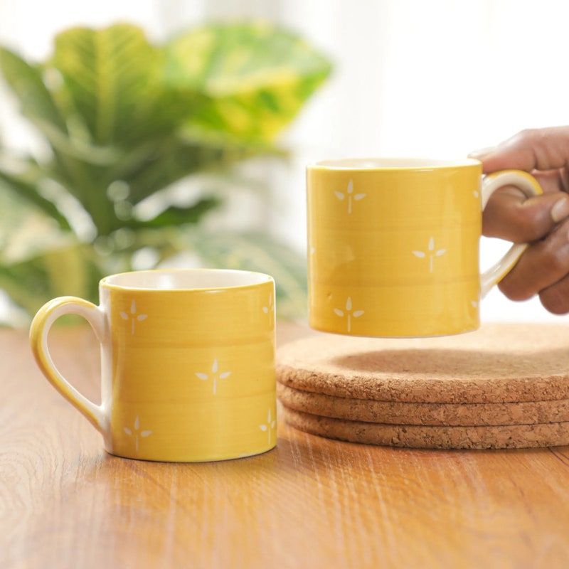 Yellow Tea Cup Set - Etsy