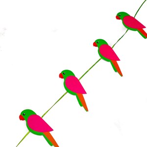 Parrot Garlands for Indian Decor, Artificial Parrot Strings for Pooja ...