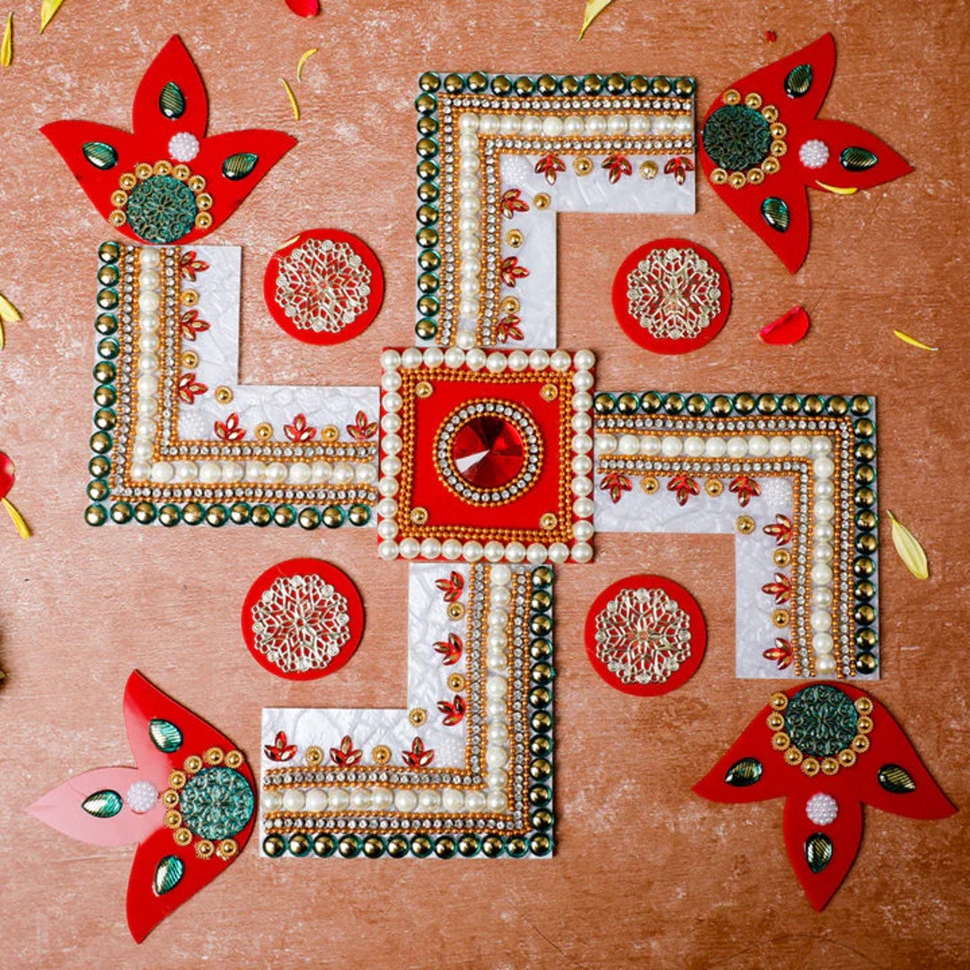 Swastik Rangoli Set, Acrylic Rangoli Set, Diwali Decorations, Diwali ...