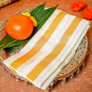 Angavastram Towel, Pure Silk Handloom Angavastra, Indian Gamcha, God ...
