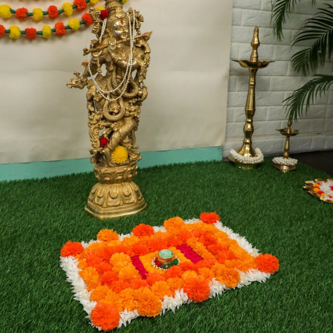 Rangoli Flower Mat, Rangoli for Diwali Decoration, Diwali Gift, Diwali ...