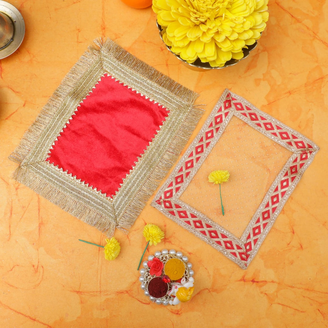 Pooja Aasan Mat, Aasan for God, Ganesh, Pooja Mandir Decor, Mata Ki ...
