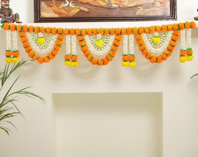 Gajra String Rose Flower Thoranam| Metal Thoranam | Bandarwal in Floral ...