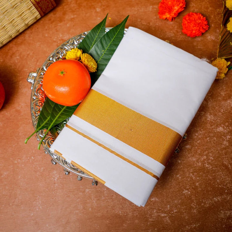 Cotton Dhoti, Men's Dhothi, South Indian Cotton Dhoti, Pancha Set ...
