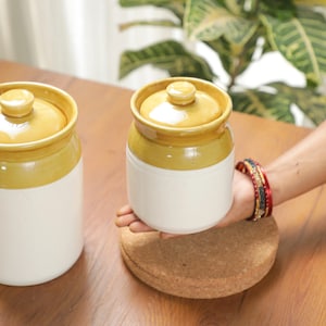 Ceramic Traditional Indian Pickle Jar, Handmade Achaar Barni, Kitchen ...