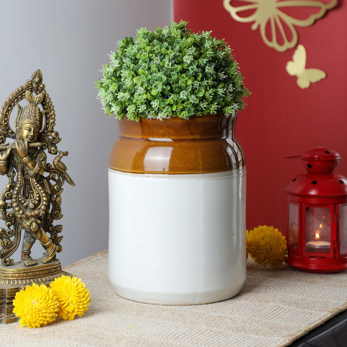 Desifavors Traditional Indian Pickle Jar, Indian Achaar Barni, Ceramic ...