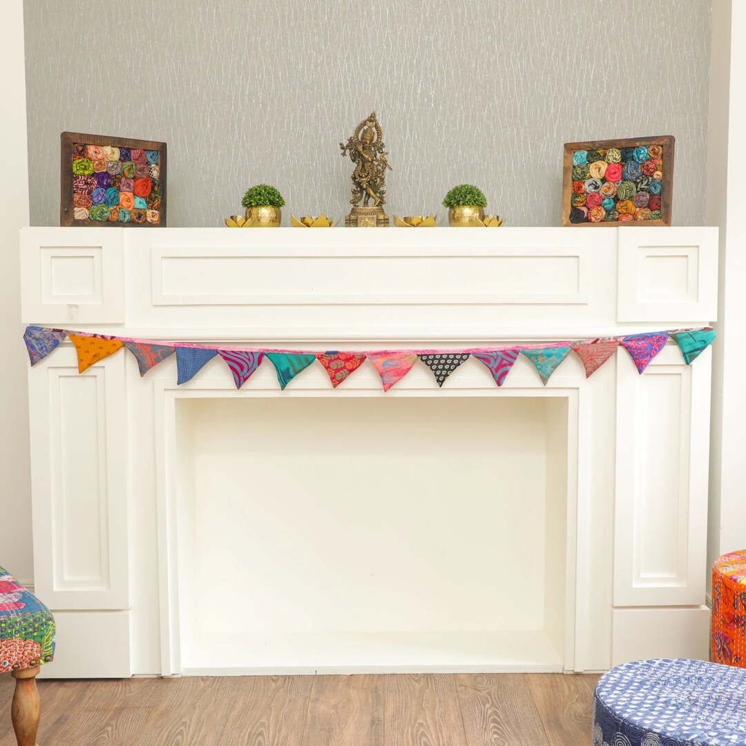 6.5ft Fabric Flag Buntings, Triangle Flag Banner, Garden Decor, Door ...