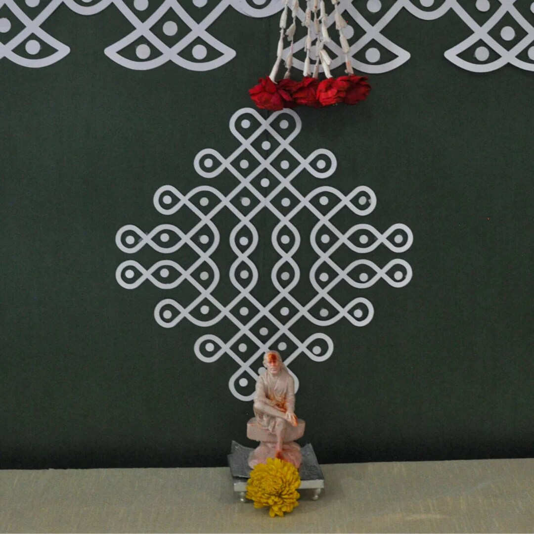 Muggu Cutouts, Muggu Stickers, Kolam Stickers, Kolam Cutouts, Rangoli ...