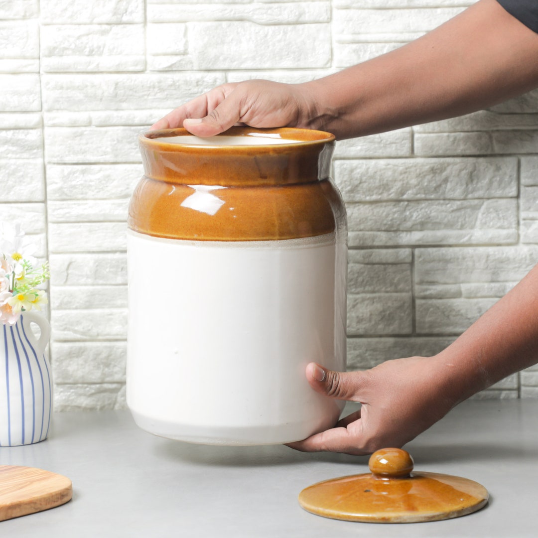Desifavors Traditional Indian Pickle Jar, Indian Achaar Barni, Ceramic ...