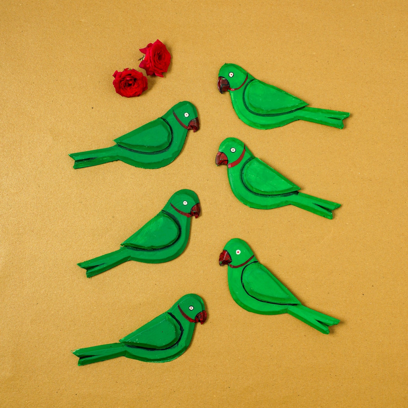 1pair-handpainted Foam Parrot Cutouts | Desi Decor | Foam Cutouts ...