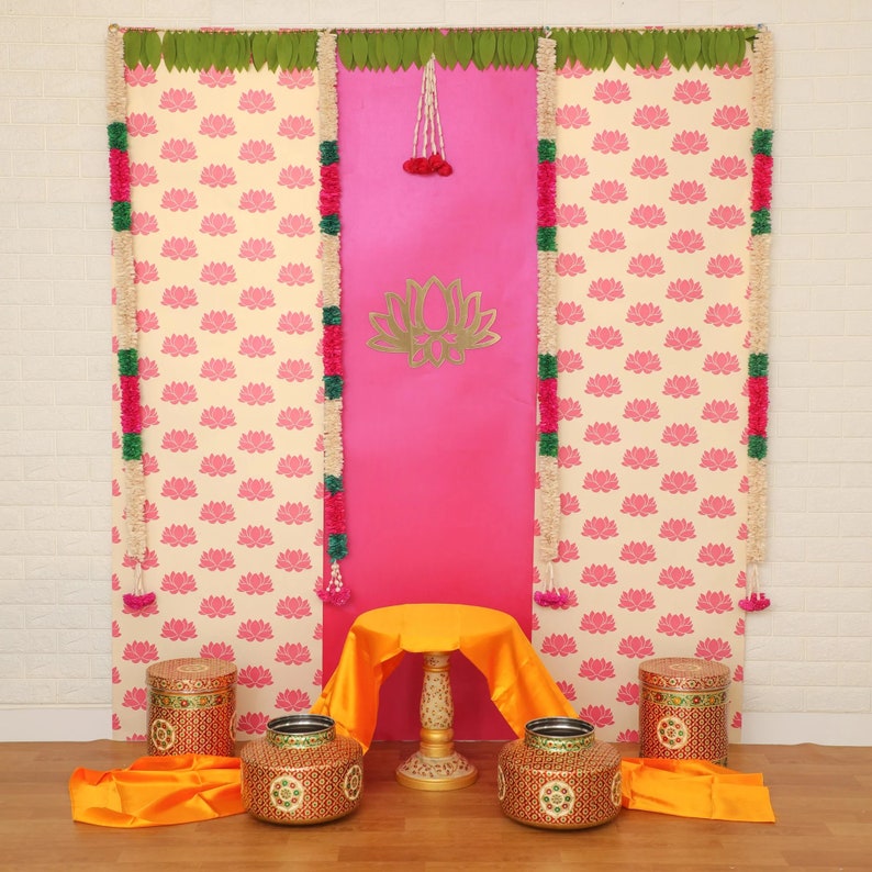 Indian Pooja Backdrop, Lotus Backdrop, Varalakshmi Vratam Backdrop ...